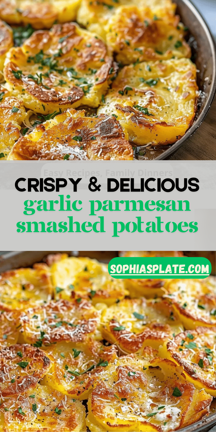 Garlic Parmesan Smashed Potatoes | Sophia's Plate